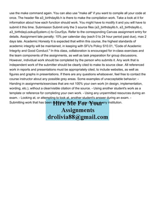 Here is support files a3_birthdaylibh ifndef A3_Q1_H defi.pdf