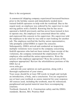 Here is the assignmentA commercial shipping company experienced.docx