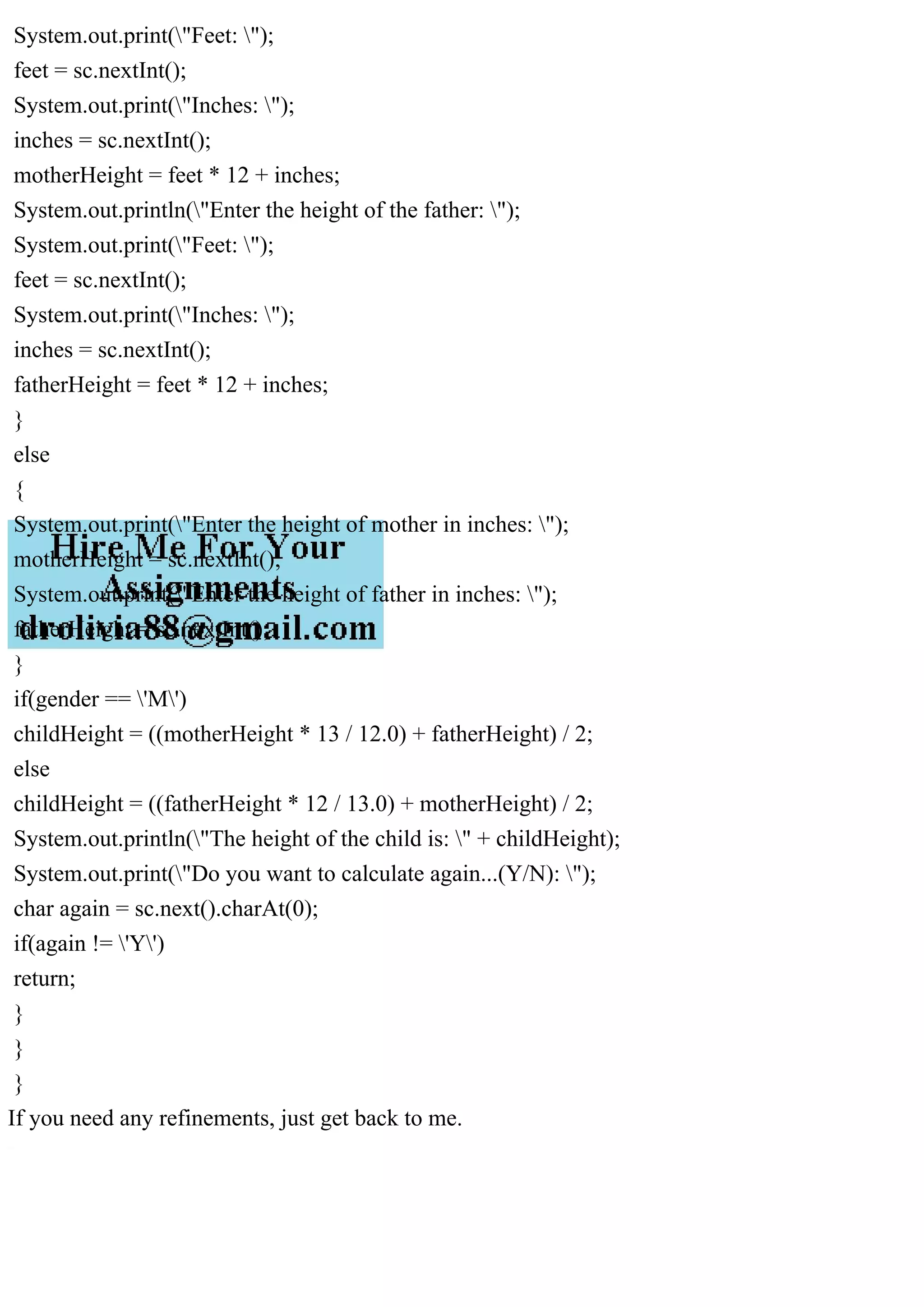 Here is the code for youimport java.util.; class HeightOfChild.pdf | Programming Languages ...