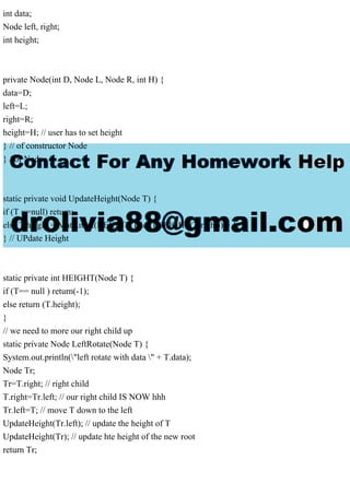 Here is the code given in the instructionsclass AVL {.pdf