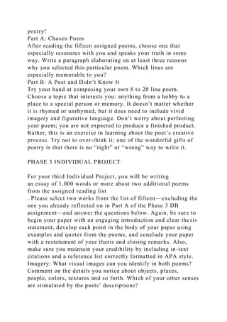 Here is the list of assigned poems for Phase ThreeDogs Deat.docx