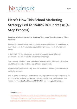 Here’s how this school marketing strategy led to 1540% roi increase (4 ...