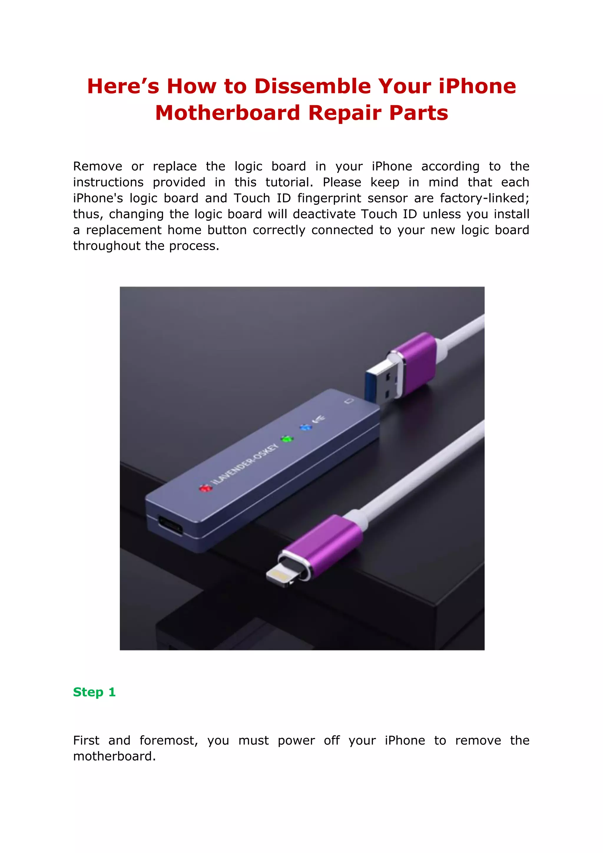 Here’s How to Dissemble Your iPhone Motherboard Repair Parts | PDF