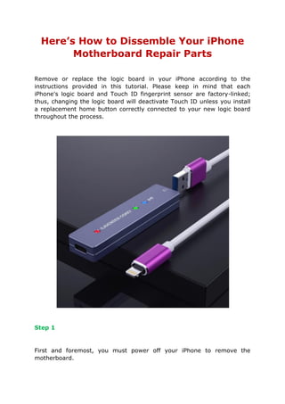 Here’s How to Dissemble Your iPhone Motherboard Repair Parts | PDF