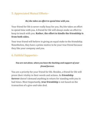 Here’s the Checklist to Know your Friends for Life. | PDF