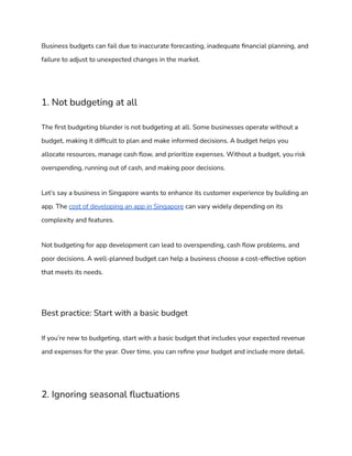 Why Business Budgets Fail & How You Can Fix It | PDF