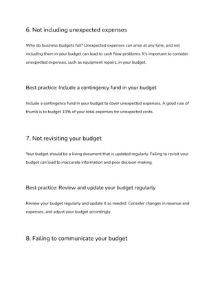 Why Business Budgets Fail & How You Can Fix It | PDF | Business ...