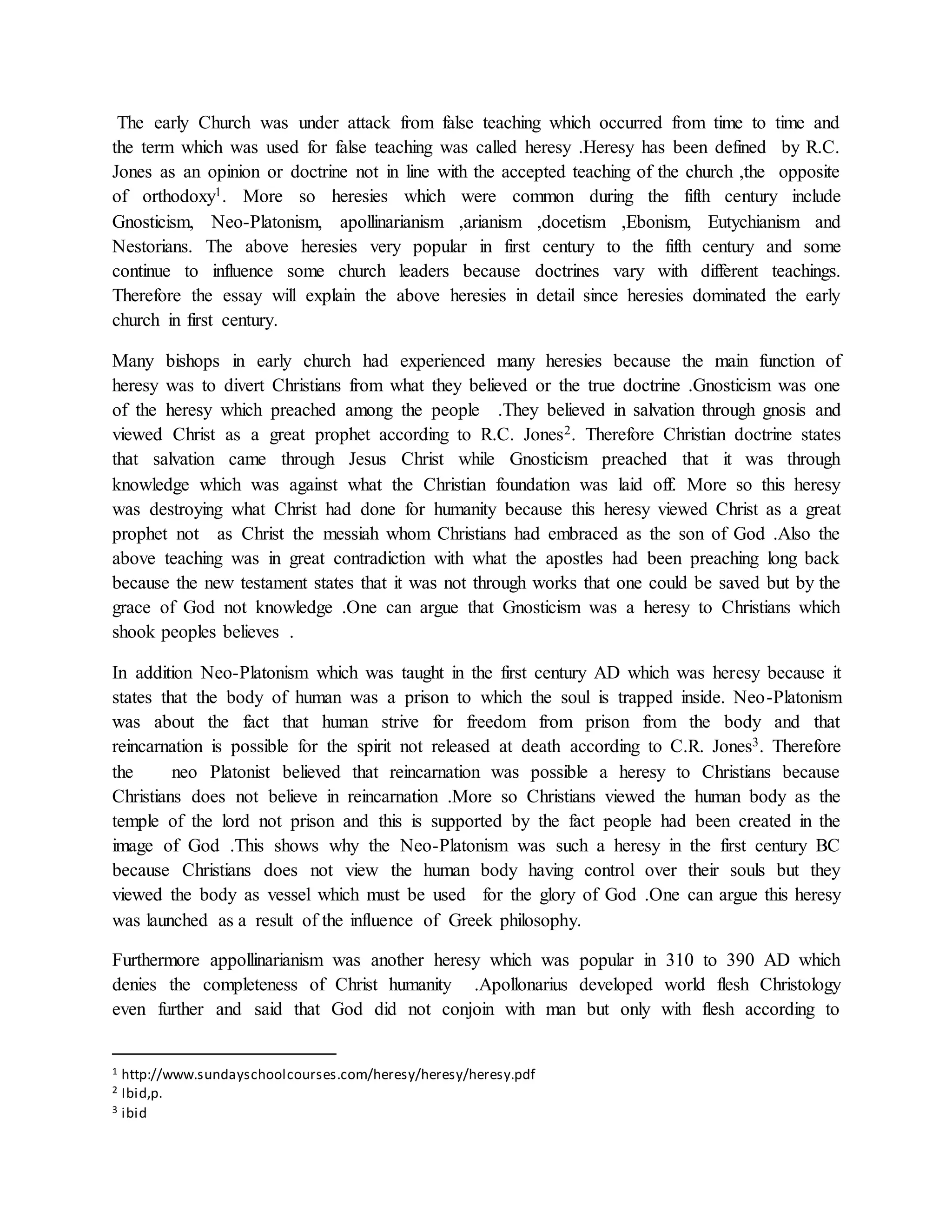 Heresies of the world | DOCX