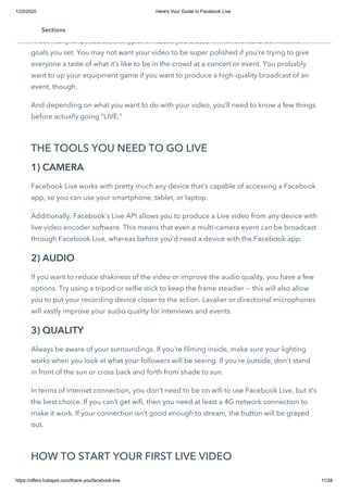 Guide to facebook live | PDF