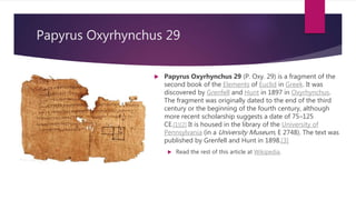 Here & There Among the Papyri | PPT