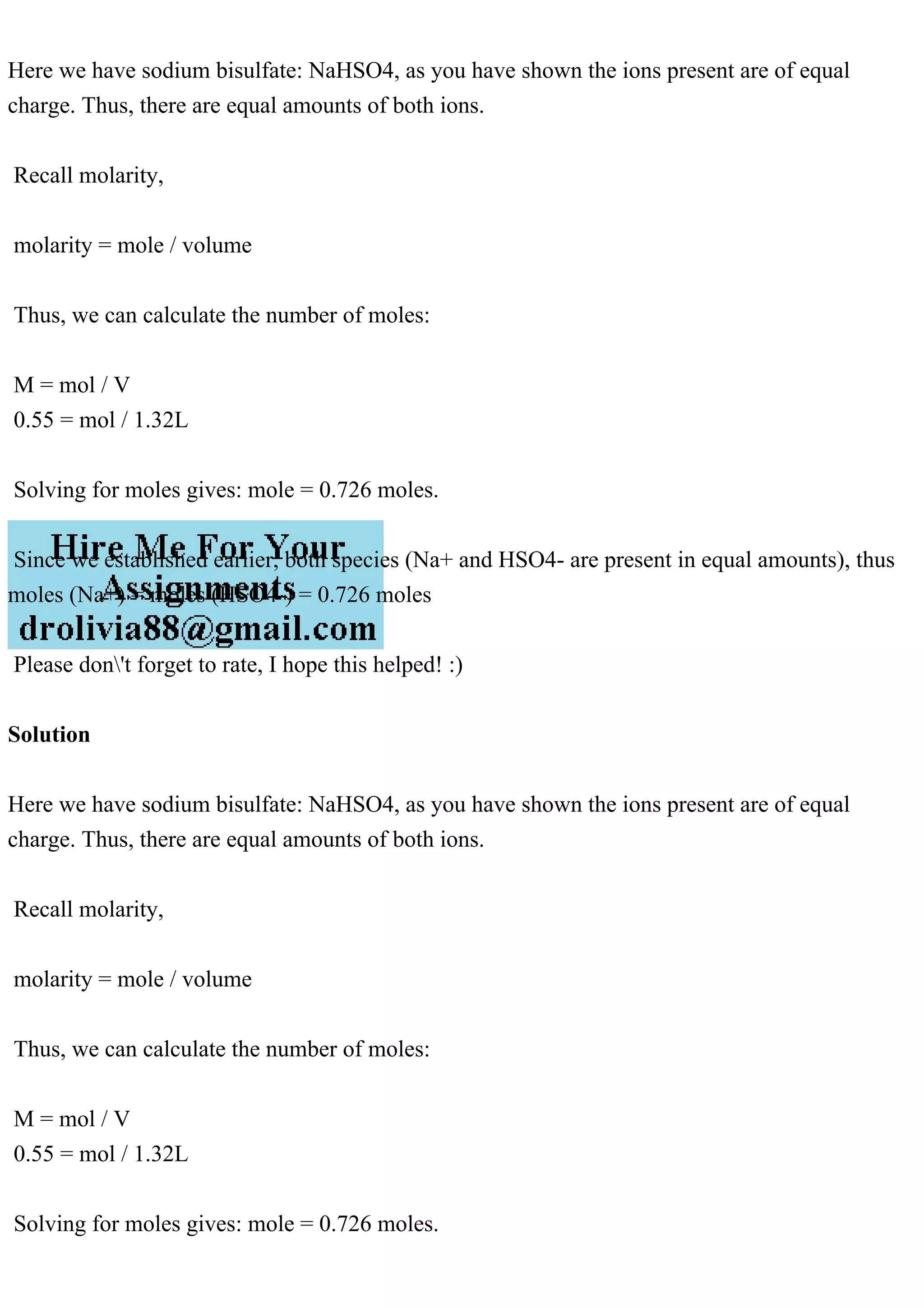 Here we have sodium bisulfate NaHSO4, as you have shown the ions pr.pdf