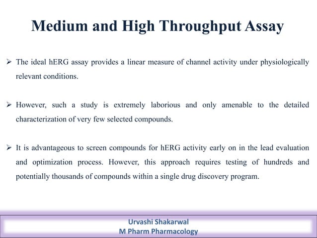 Herg assay,Structure, Various screening methods and Advantages | PPTX