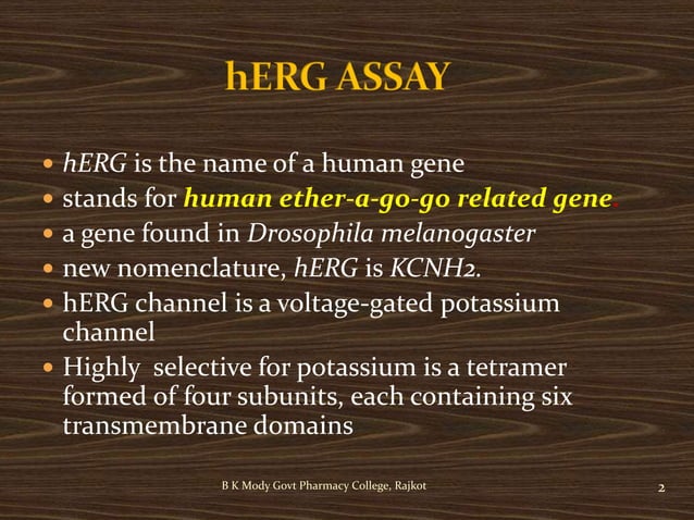 hERG Assay | PPTX | Chemistry | Science