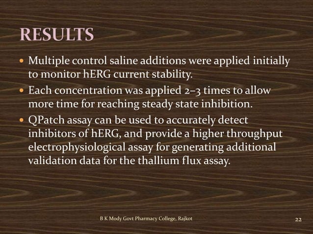 hERG Assay | PPTX | Chemistry | Science