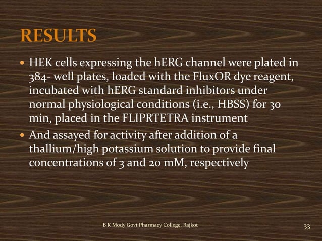 hERG Assay | PPTX | Chemistry | Science
