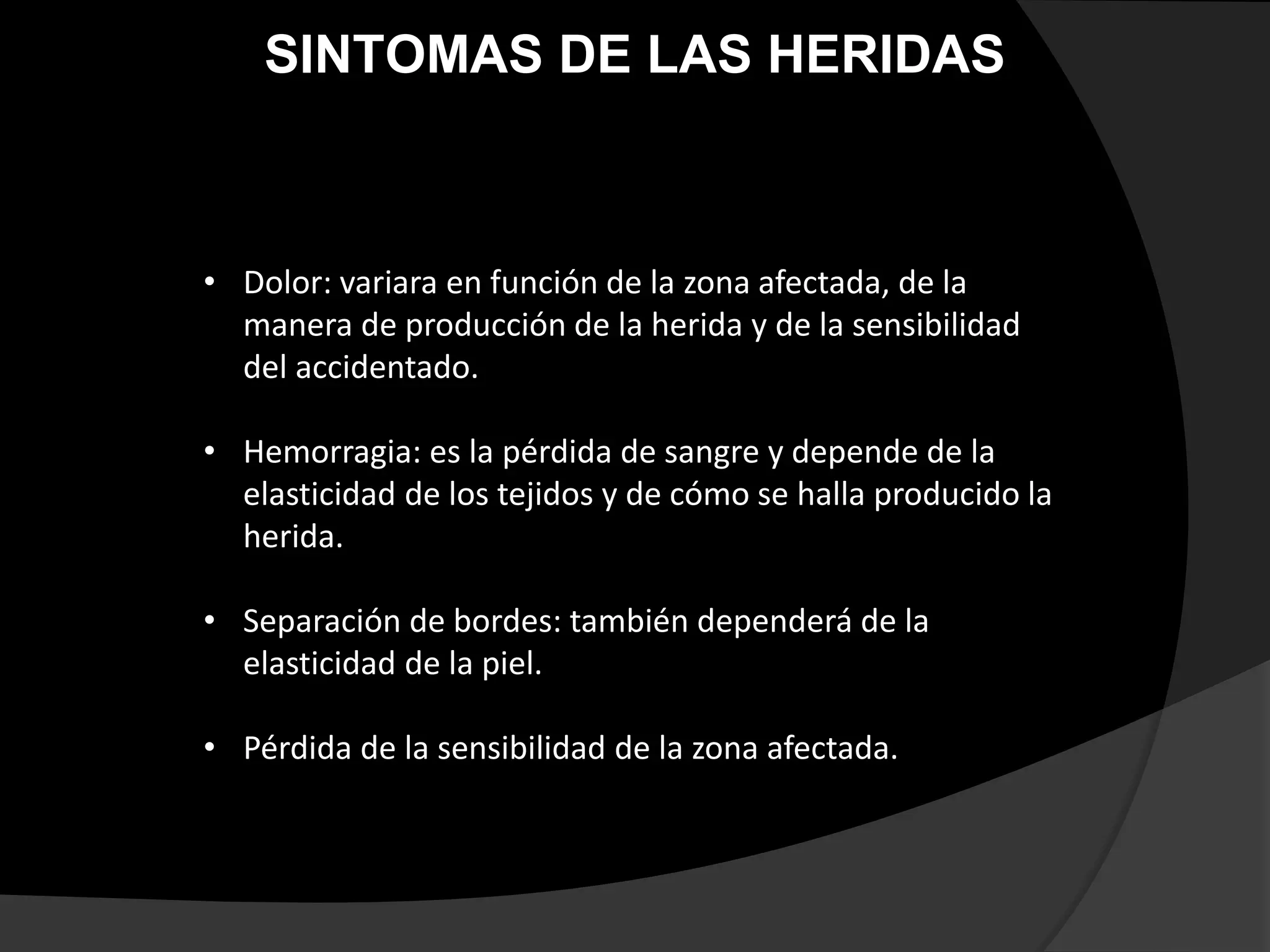 heridas y curaciones, clasificacion , ejemplos y fotos | PPT