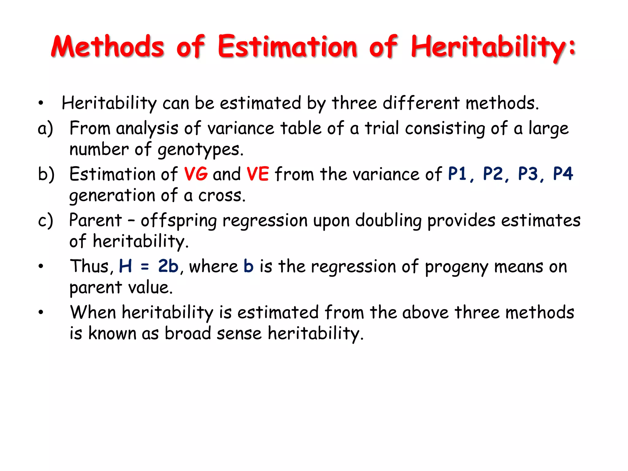 Heritability & components of genetic variance | PPTX