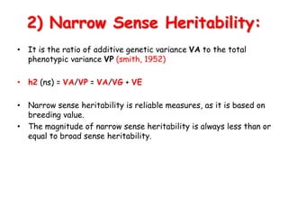 Heritability & components of genetic variance | PPTX