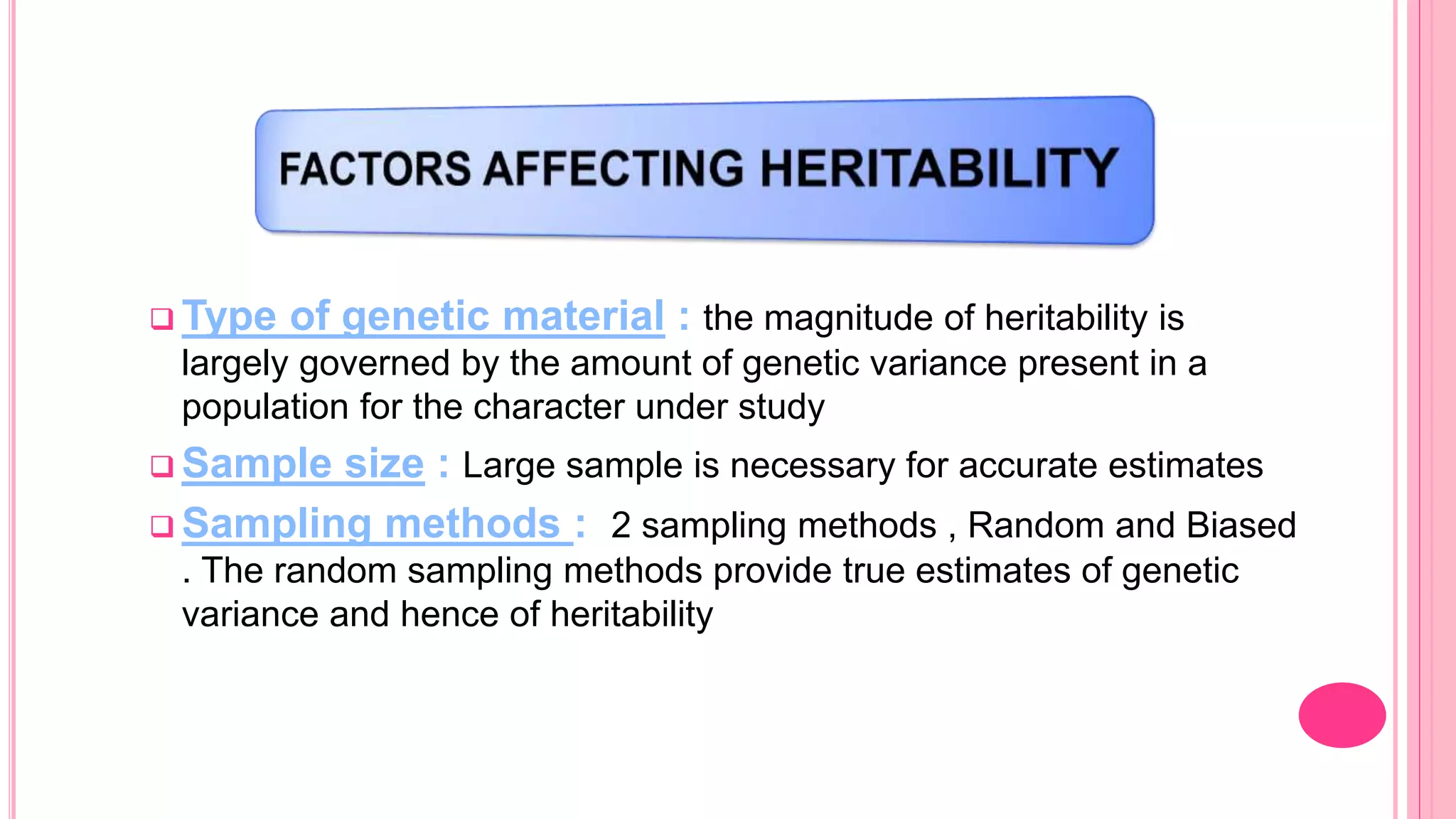 Heritability , genetic advance | PPTX