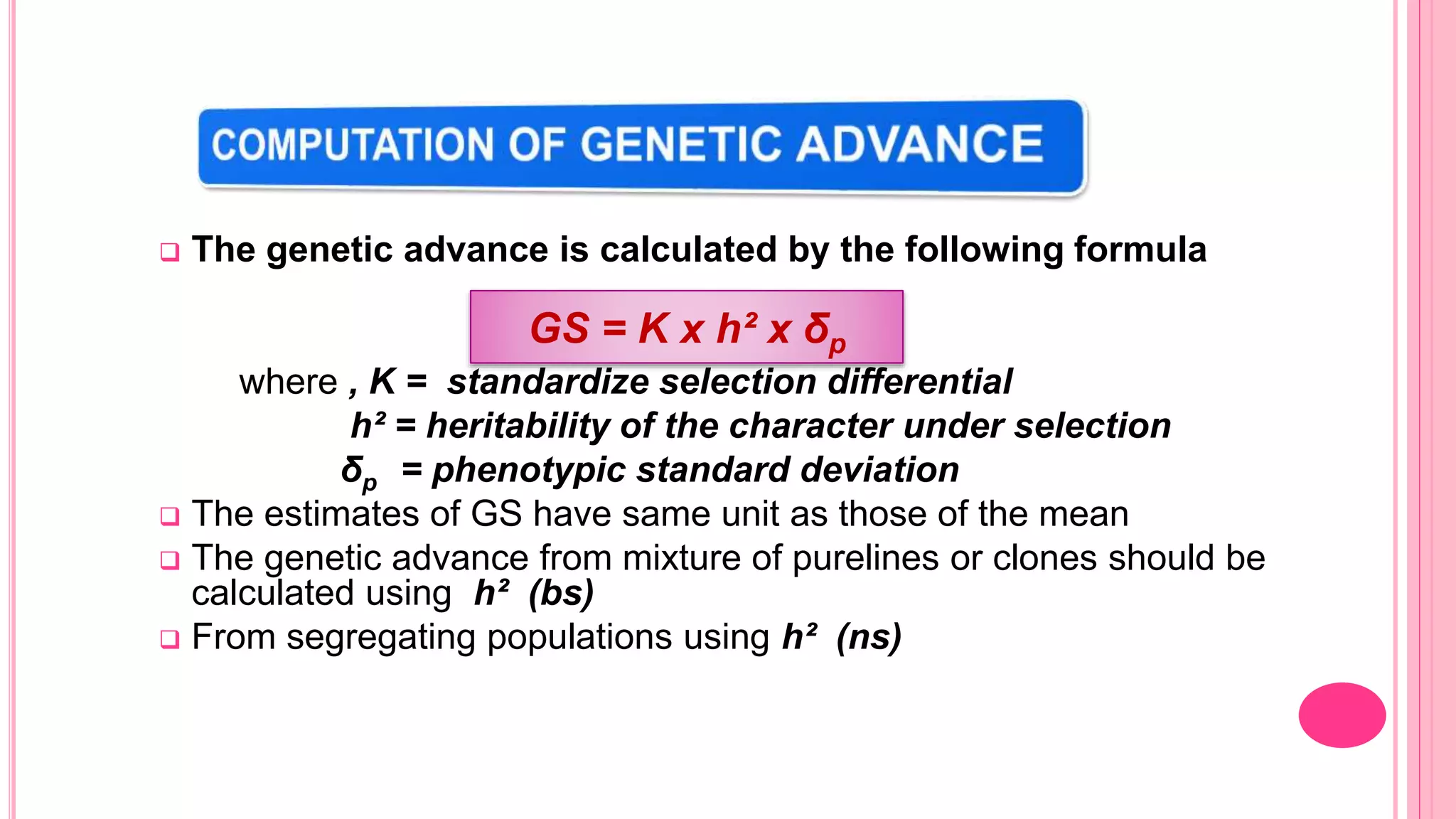Heritability , genetic advance | PPTX