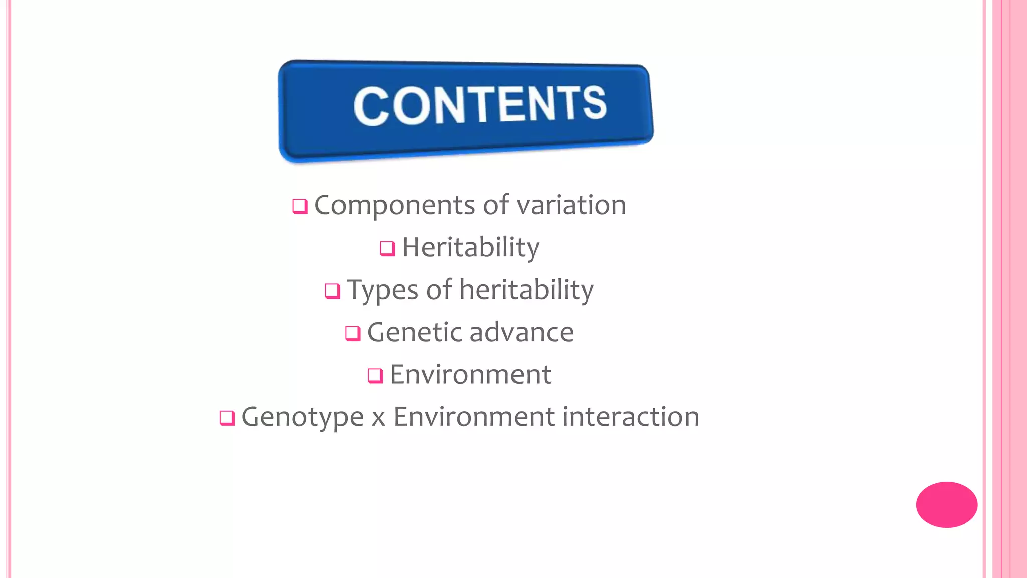 Heritability , genetic advance | PPTX