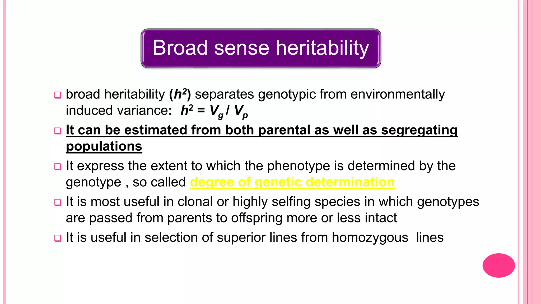 Heritability , genetic advance | PPTX