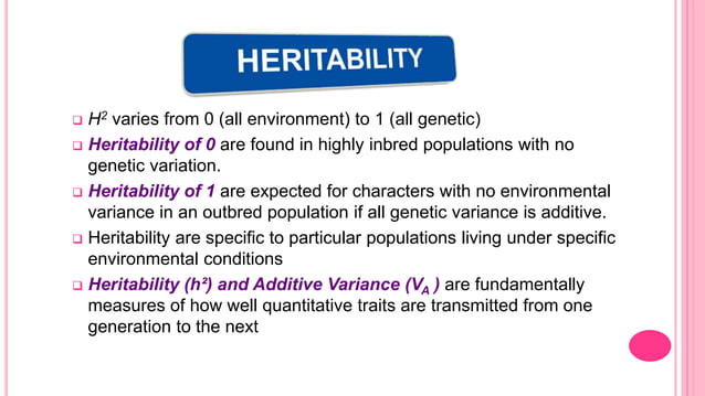 Heritability , genetic advance | PPTX