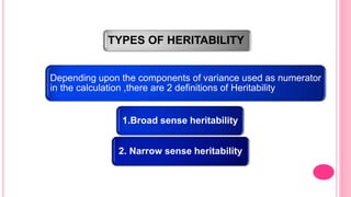 Heritability , genetic advance | PPTX
