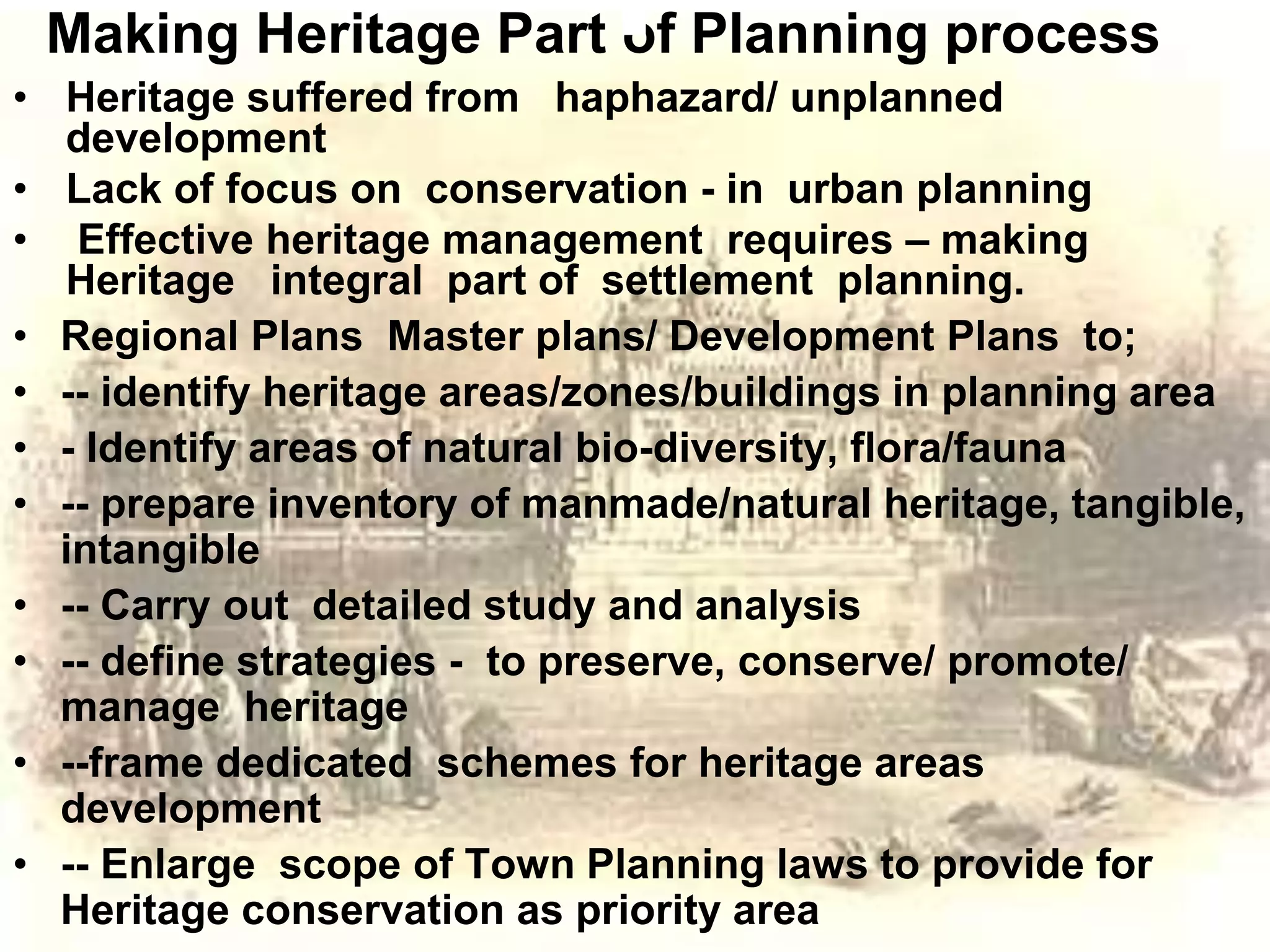 Role of Heritage in Urban Planning | PPT