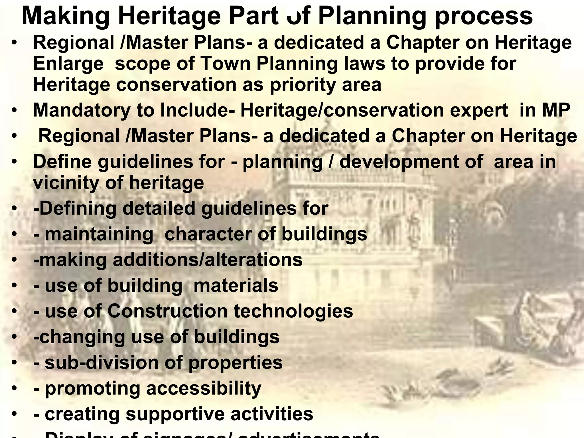 Role of Heritage in Urban Planning | PPT