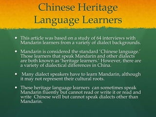 Heritage learners | PPTX