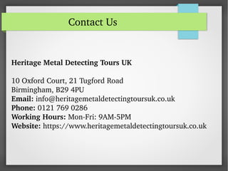 Heritage Metal Detecting Tours UK | PPT