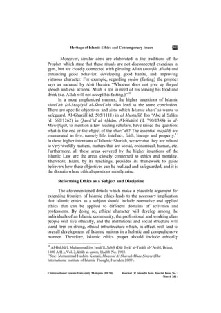 Heritage of Islamic Ethics and Contemporary Issues: A Call for ...