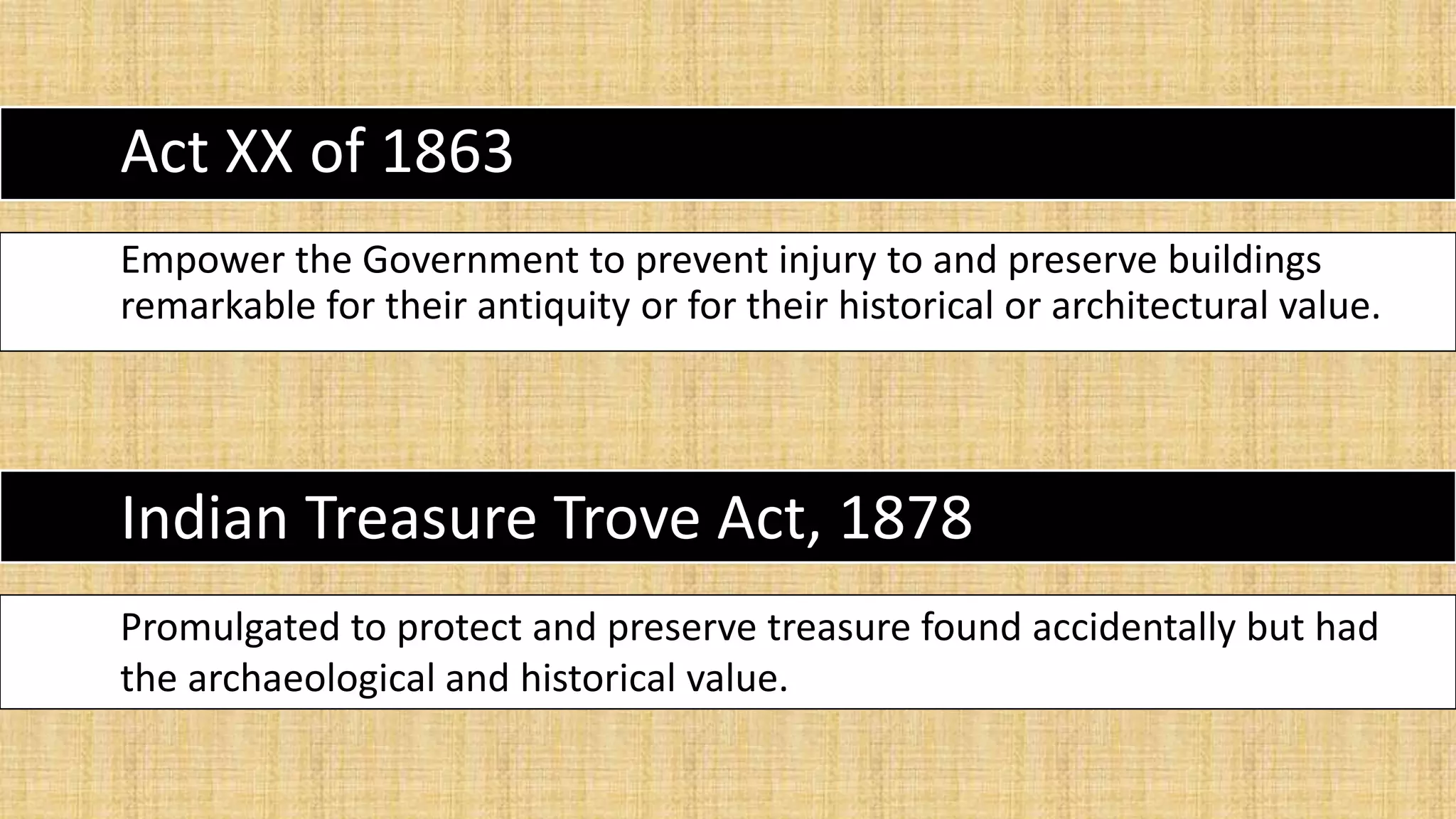 Heritage Preservation Laws in India | PPTX
