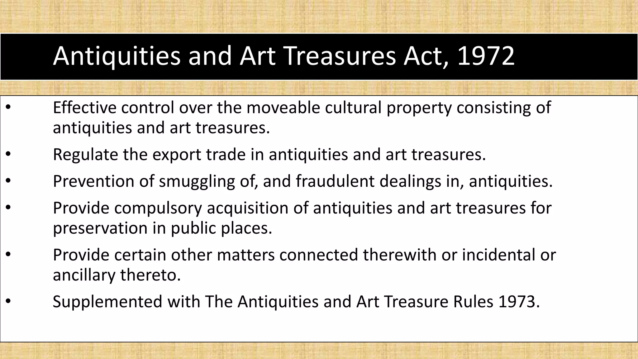 Heritage Preservation Laws in India | PPTX