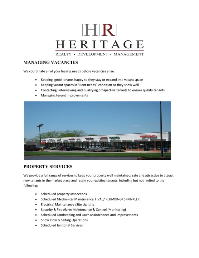 Heritage Property Management Flyer | PDF