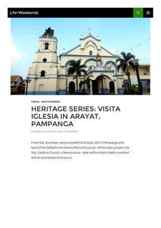Heritage Series: Churches in Arayat | PDF