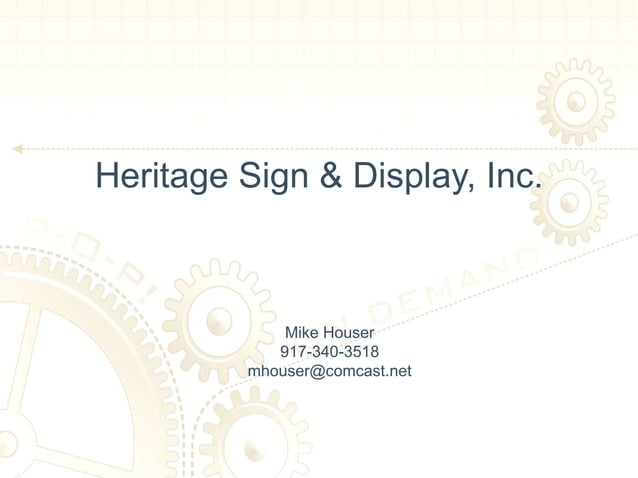 Heritage Sign & Display Overview | PPT