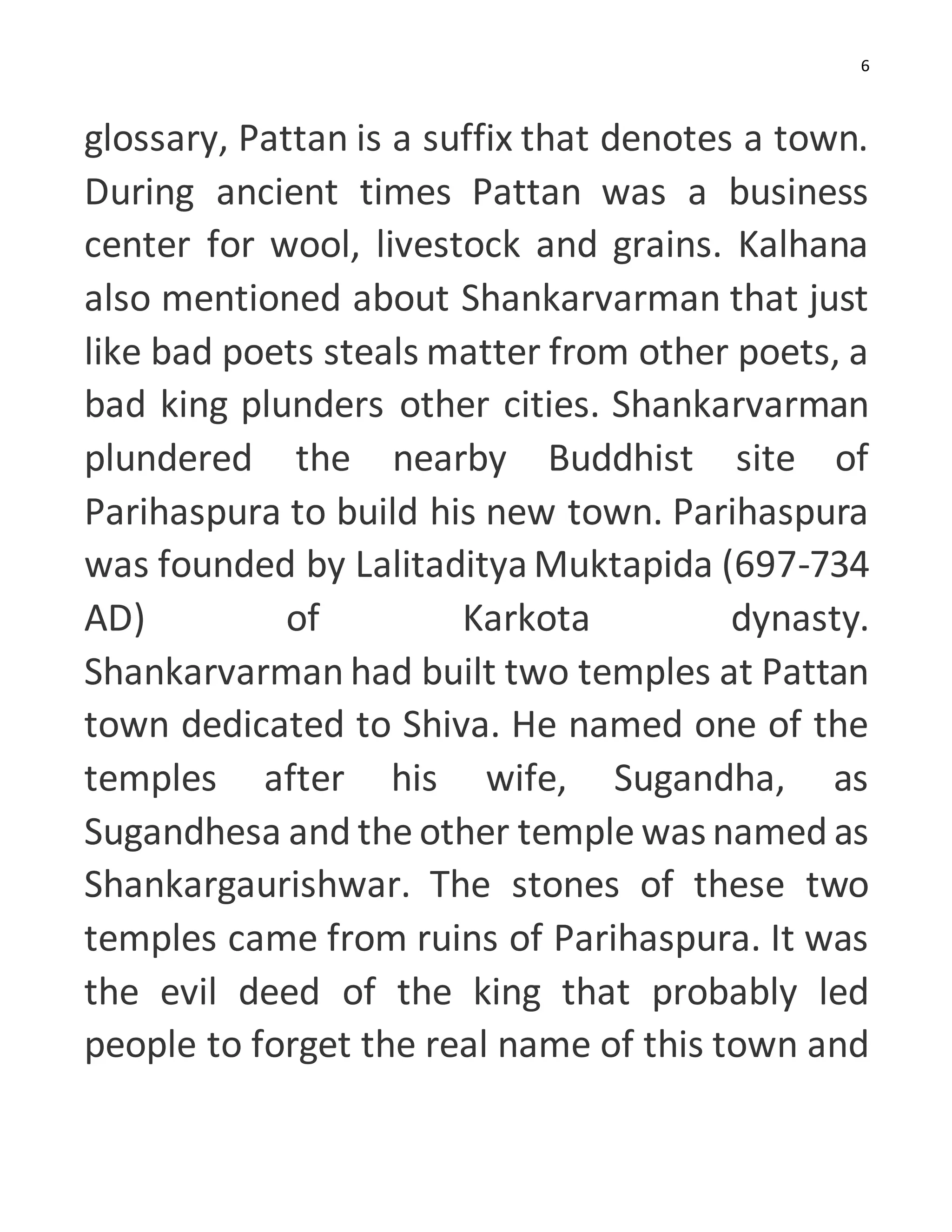 Heritage Sites in Pattan Baramulla | DOCX