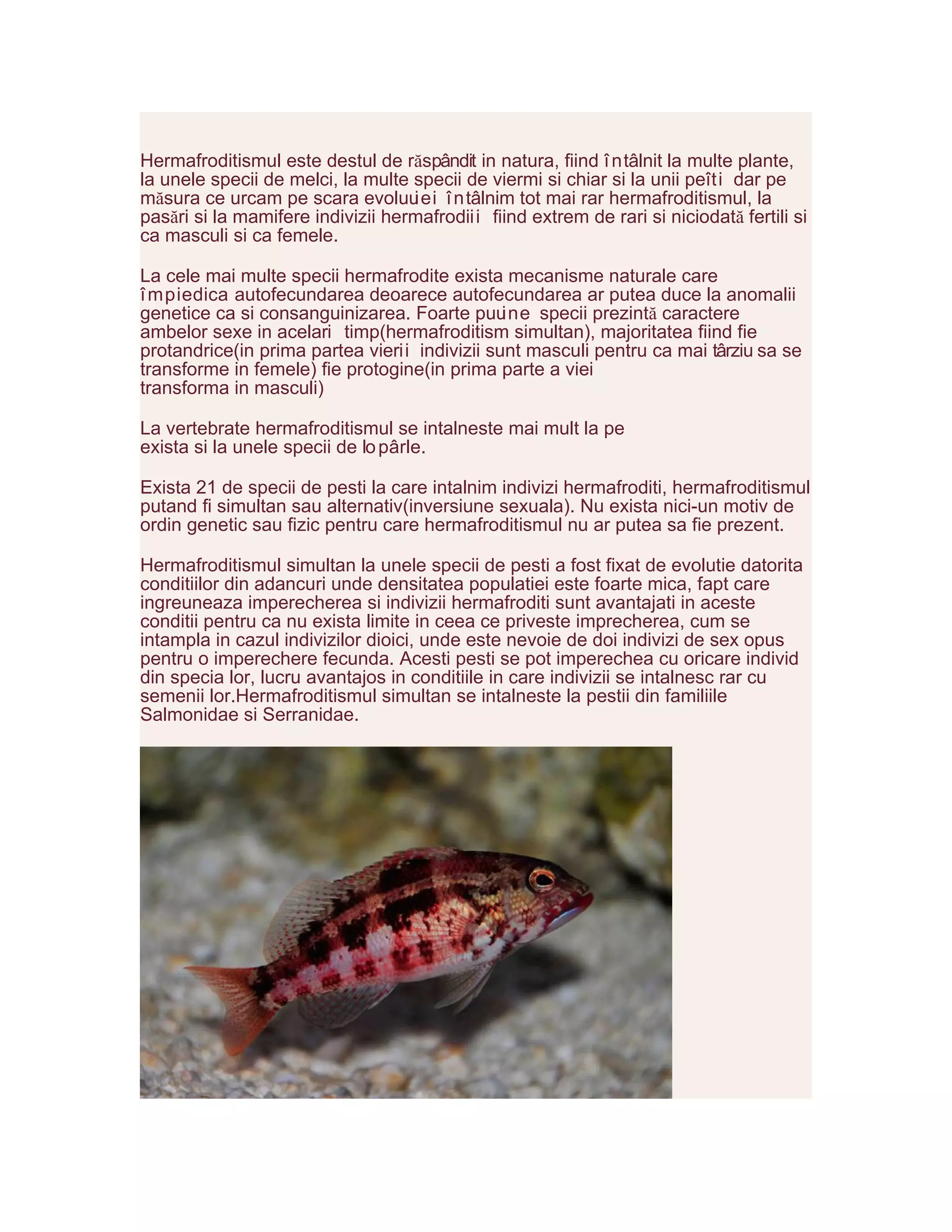 Hermafroditismul si inversiunea sexuala | DOC