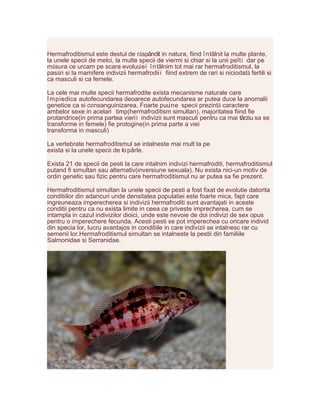 Hermafroditismul si inversiunea sexuala | DOC