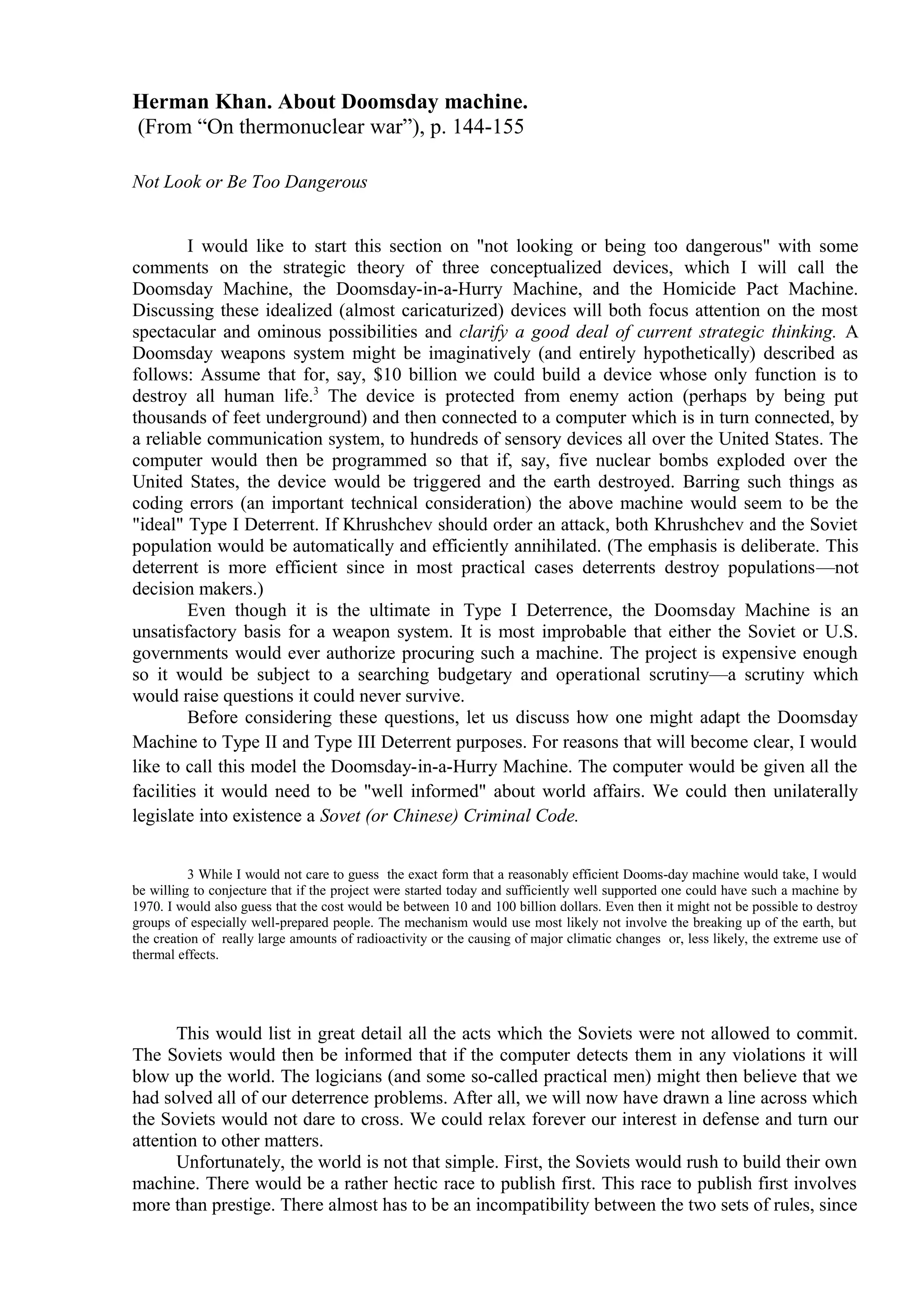 Herman Khan. About cobalt bomb and nuclear weapons. | DOC