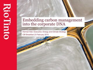CBI climate change breakfasts: Herman Kok, Rio Tinto, executive, energy ...