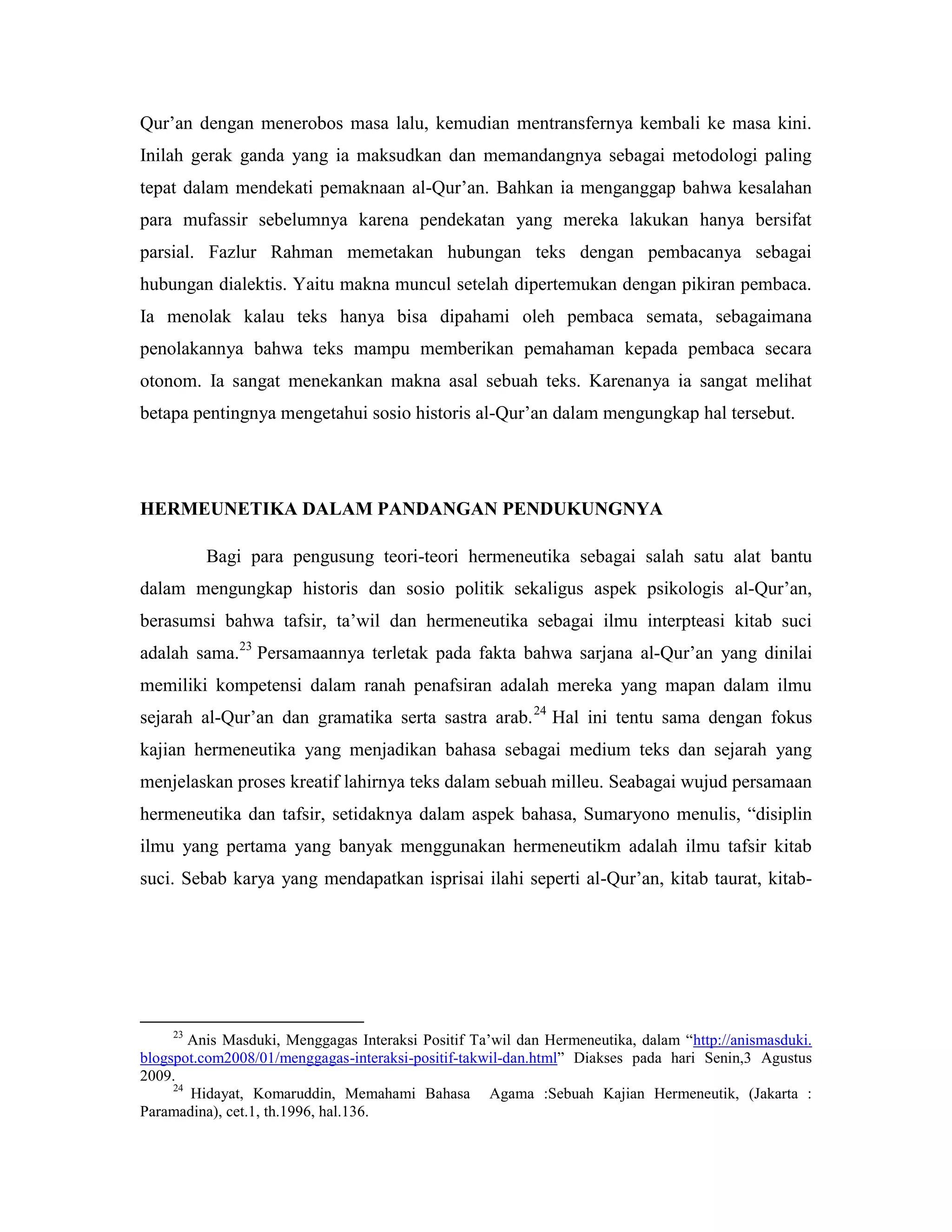 HERMENEUTIKA DALAM PANDANGAN INTELEKTUAL INDONESIA | DOCX