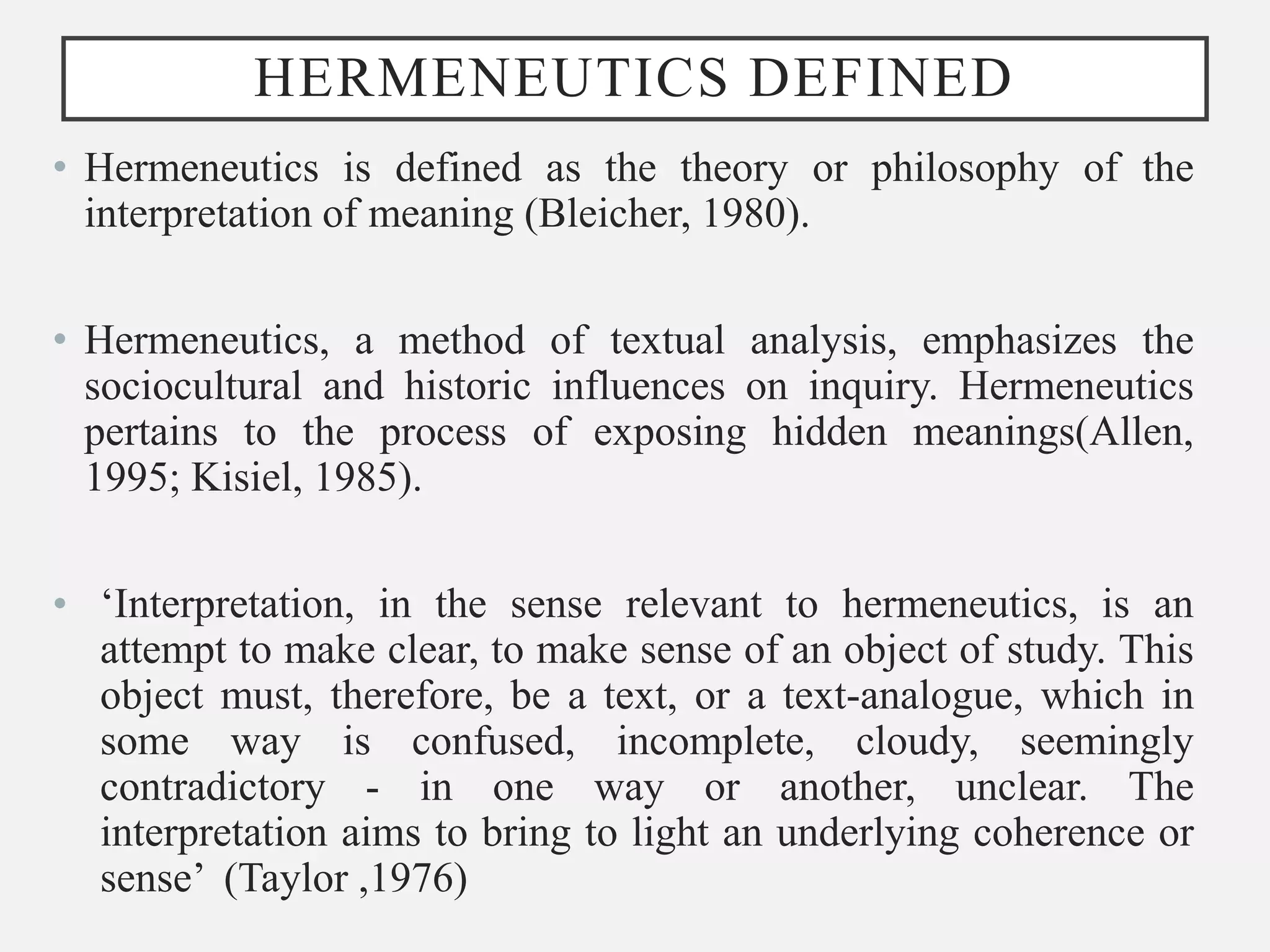 Hermeneutical Analysis | PPT