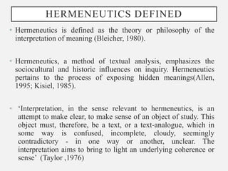 Hermeneutical Analysis | PPT