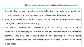 hermeneutic phenomonology presentation .pptx | Science