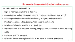 hermeneutic phenomonology presentation .pptx | Science