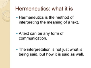 Hermeneutics | PPTX