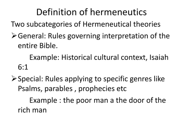 Hermeneutics | PPTX | Christianity | Religion & Spirituality